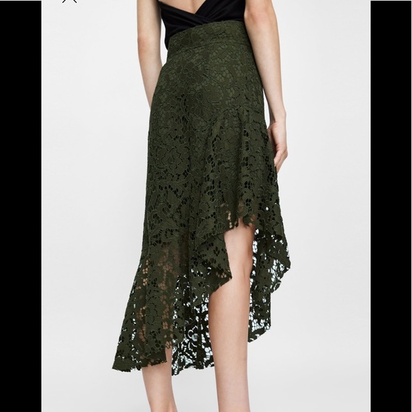 Zara | Skirts | Zara Asymmetrical Lace Ruffle Skirt | Poshmark